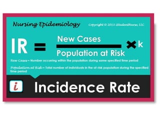 Epidemiology lecture3 incidence | PPTX
