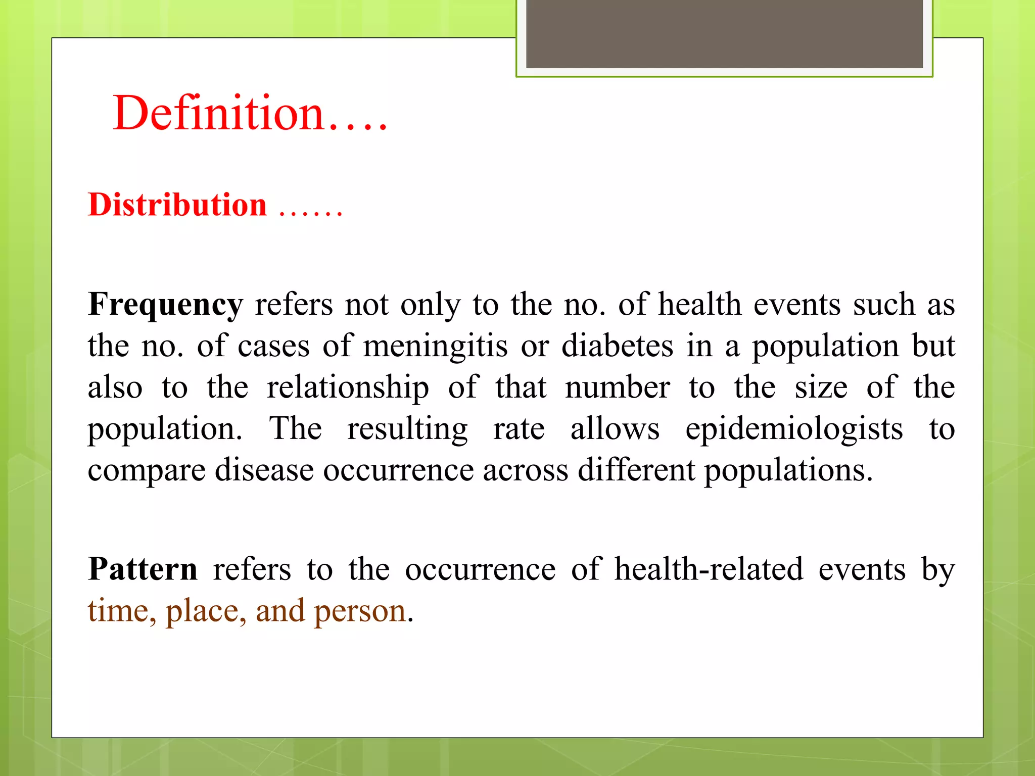 Epidemiology meaning, scope & terminology | PPTX