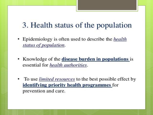 Epidemiology meaning, scope & terminology | PPTX | Infectious Diseases | Diseases and Conditions