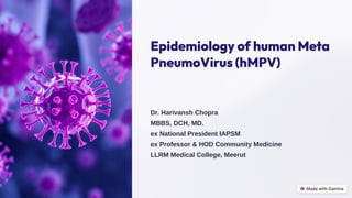 Epidemiology of human Meta PneumoVirus - hMPV | PDF