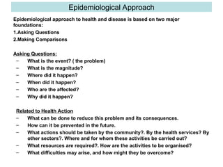 Epidemiology (1) Def basic concepts of in epidemiology | PPT