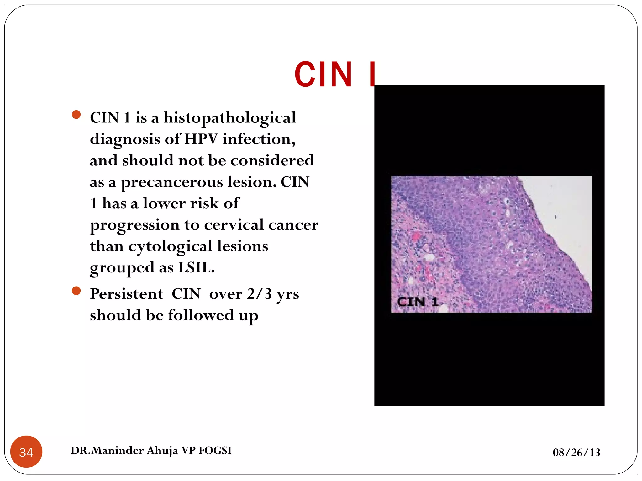 Epidemiology and carcinogenesis of premalignant lesions of cervix | PPT
