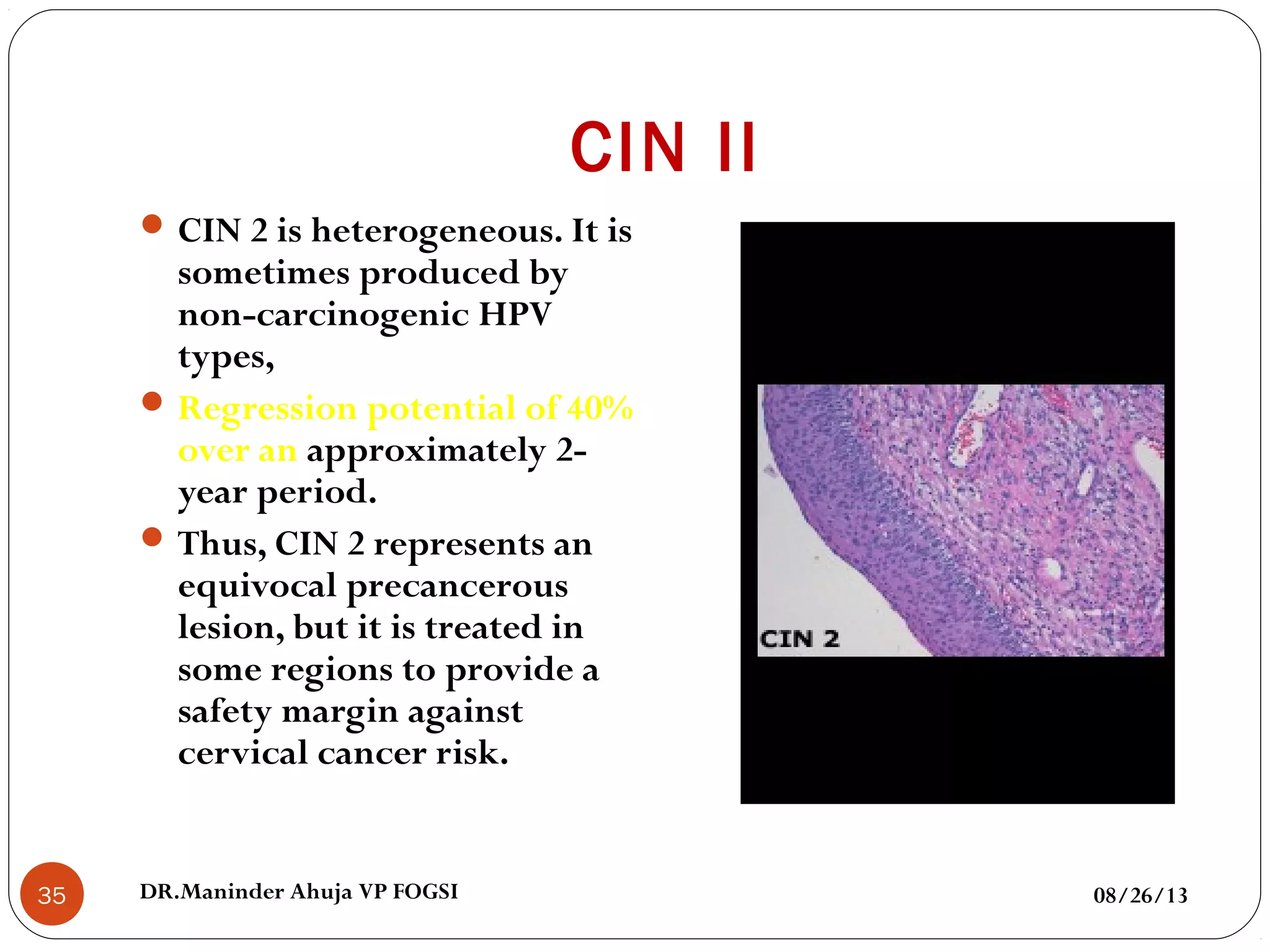 Epidemiology and carcinogenesis of premalignant lesions of cervix | PPT