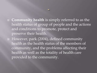 Epidemiology and community health | PPTX