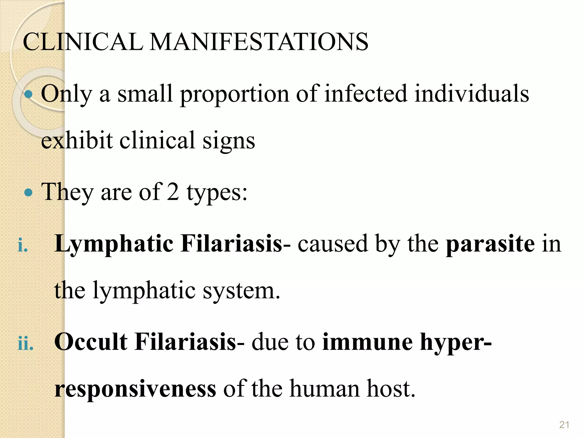 Epidemiology and control of filariasis (Lymphatic Filariasis) in India ...