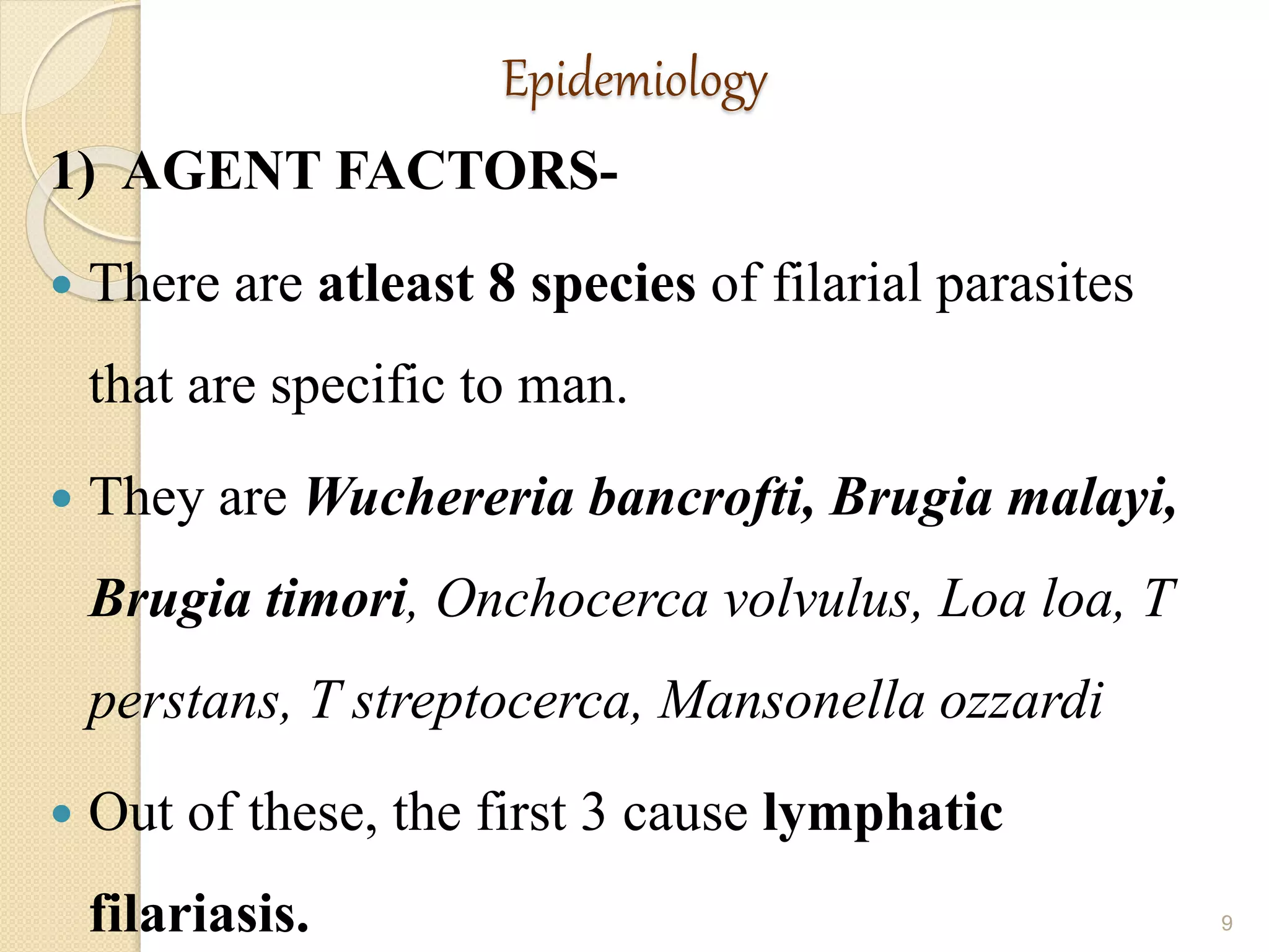 Epidemiology and control of filariasis (Lymphatic Filariasis) in India ...
