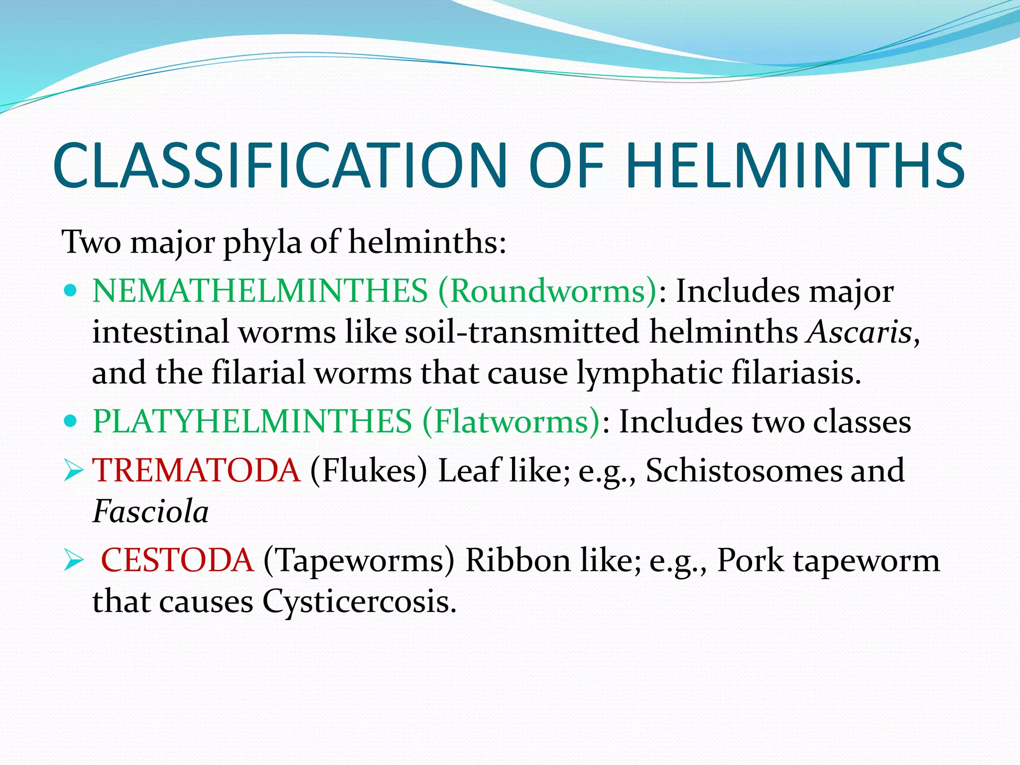 Epidemiology and control of helminth parasites. | PPTX