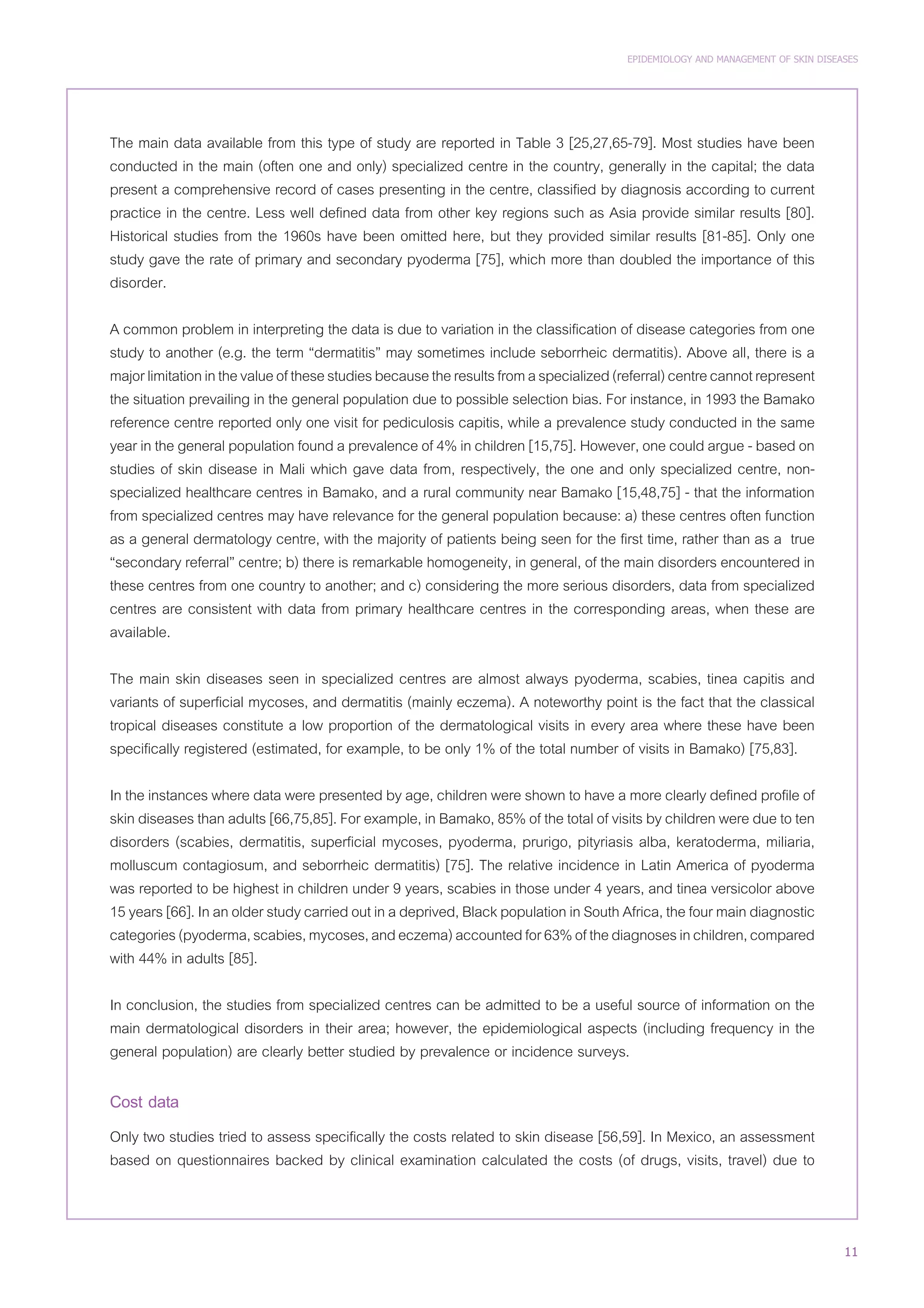 Epidemiology and management of common skin diseases in children in ...