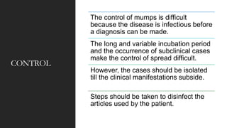 Epidemiology and nursing management for mumps- CHN.pptx