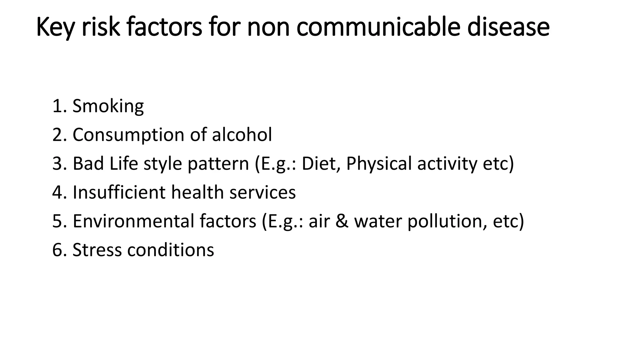 Epidemiology and nursing management of non communicable disease | PPTX