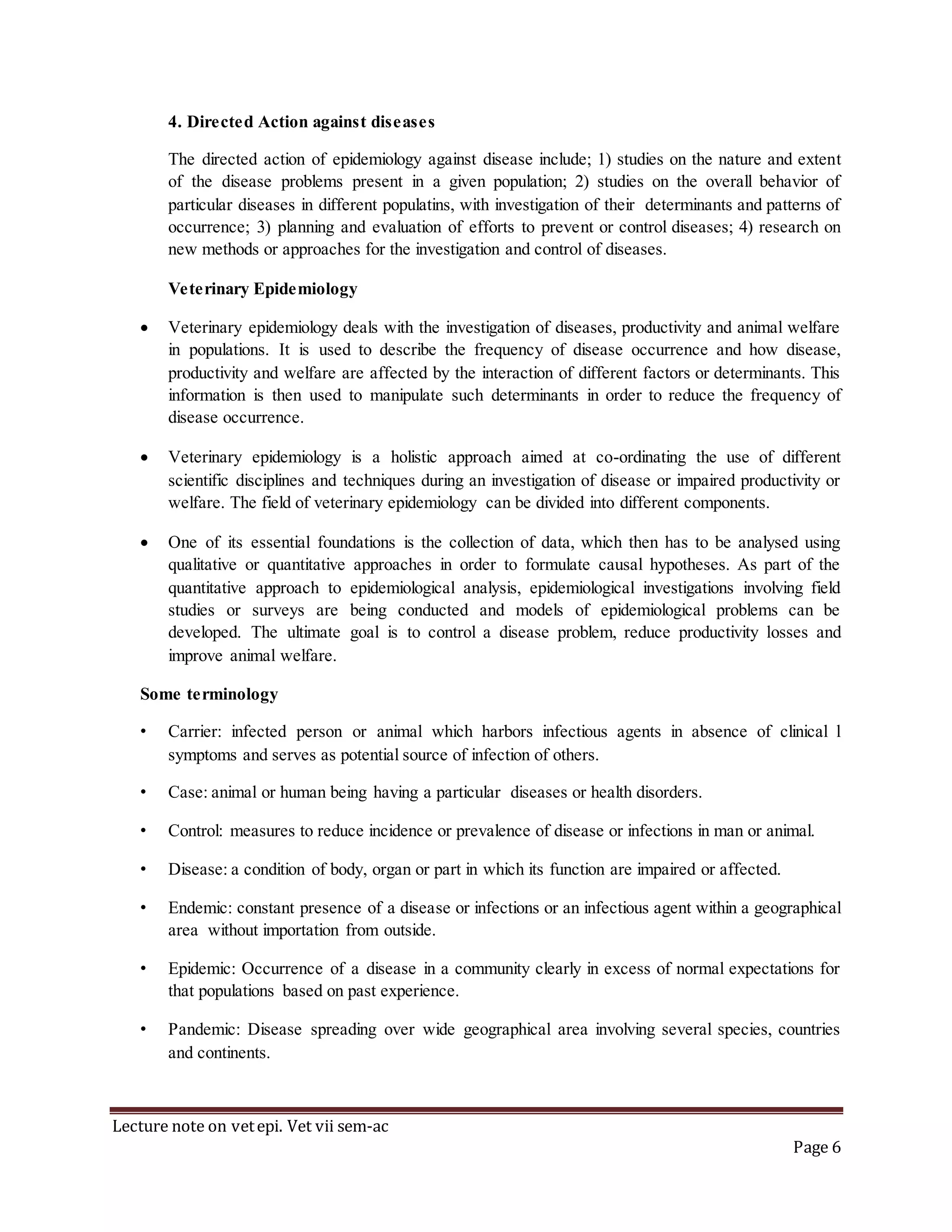 Epidemiology and preventive veterinary medicine.docx1 | DOCX