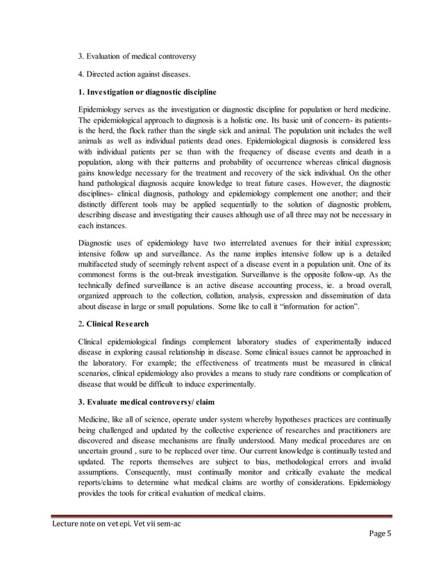 Epidemiology and preventive veterinary medicine.docx1 | DOCX ...