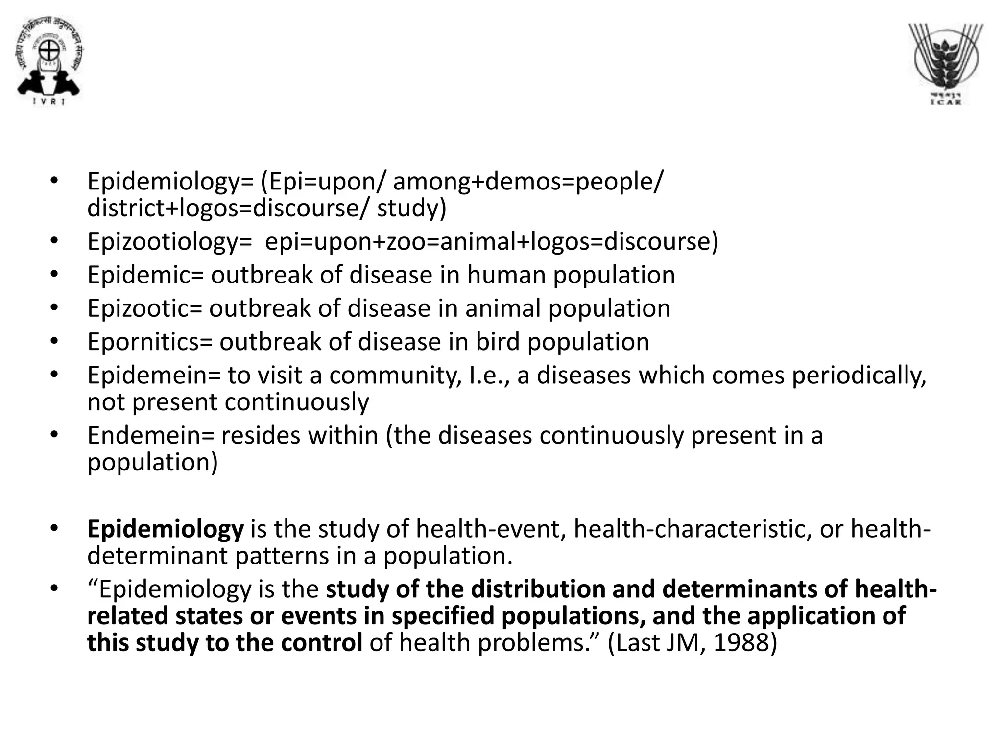 Epidemiology an overview | PPTX