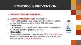 Epidemiology & Control Measures of Measles.pptx | Infectious Diseases ...
