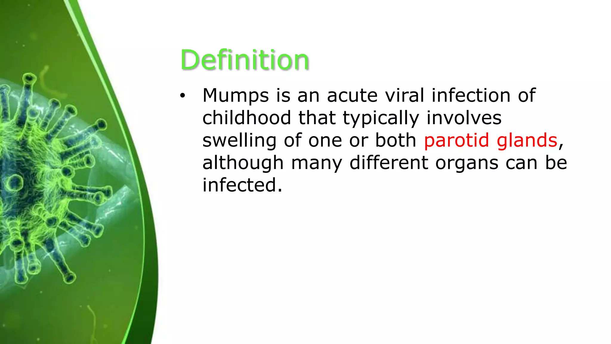 Epidemiology & Control Measures of Mumps.pptx