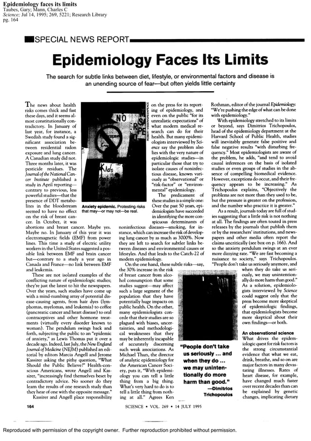 Epidemiology faces its limits - Taube | PDF