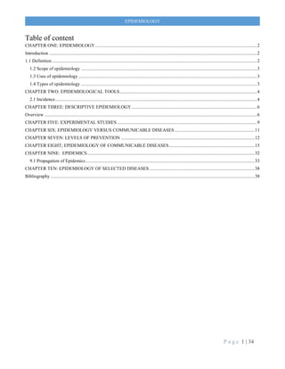 EPIDEMIOLOGY HANDOUT | PDF