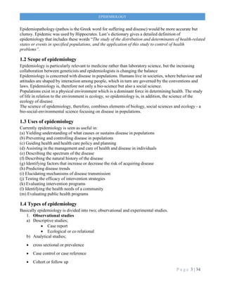EPIDEMIOLOGY HANDOUT | PDF