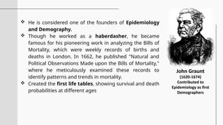 History of epidemiological development - | PPTX