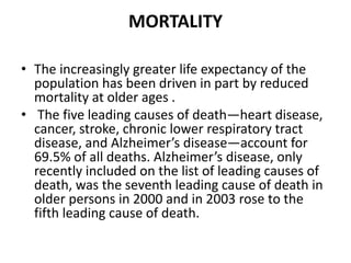 Epidemiology impact of aging | PPTX