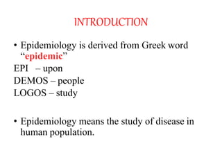 Epidemiology Introduction | PPTX