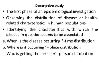 EPIDEMIOLOGY INTRODUCTION descriptive.pptx