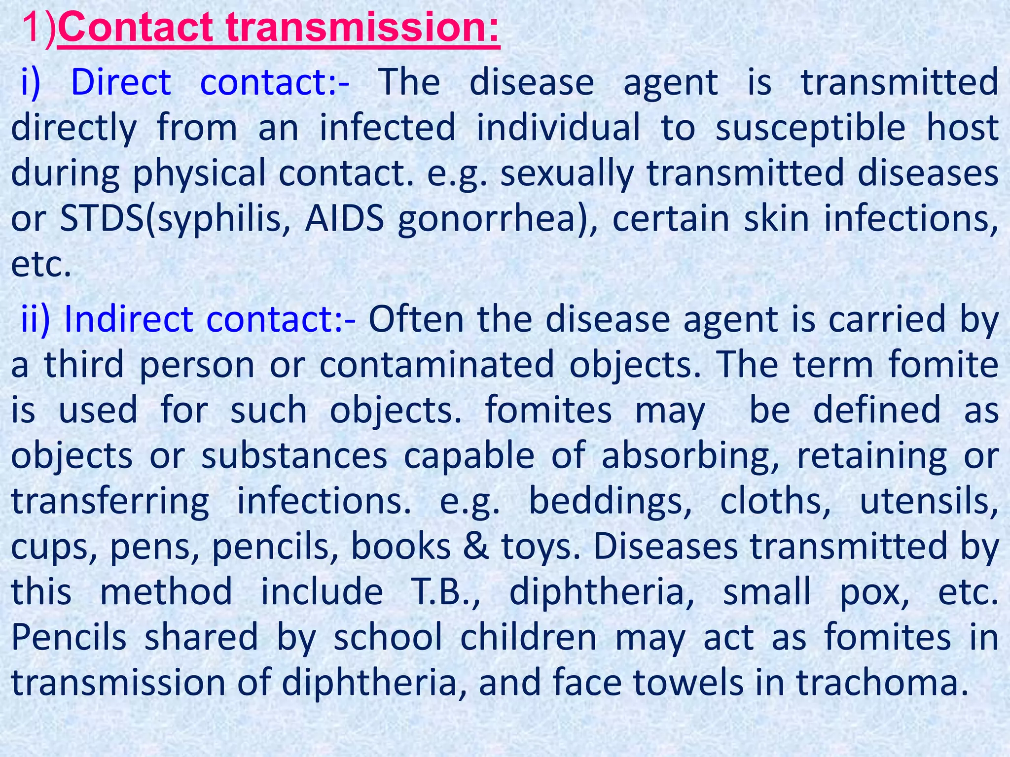 Epidemiology, modes of transmission control of comm. disease ppt | PPT