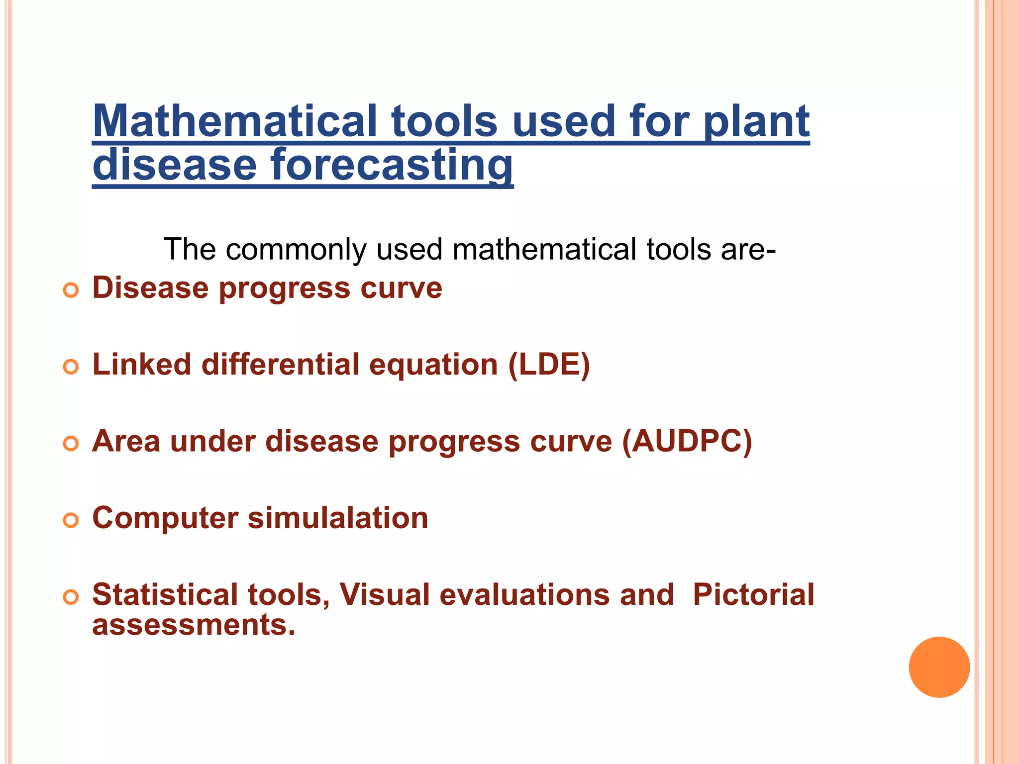 Epidemiology and plant disease forecasting | PPTX