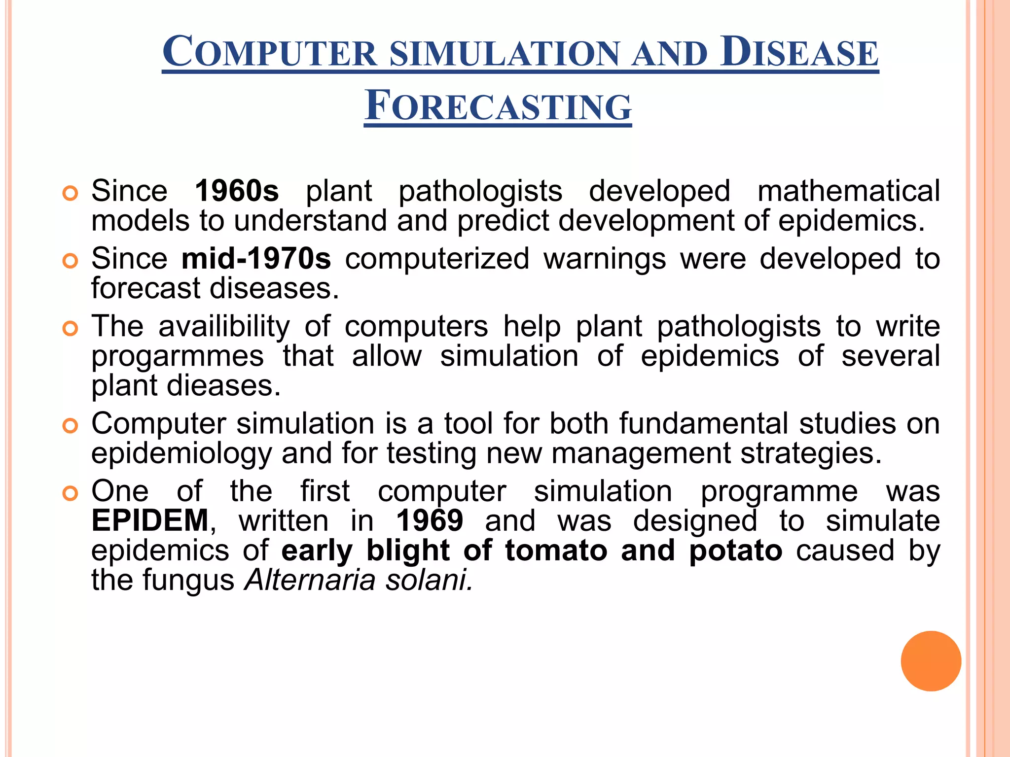 Epidemiology and plant disease forecasting | PPTX