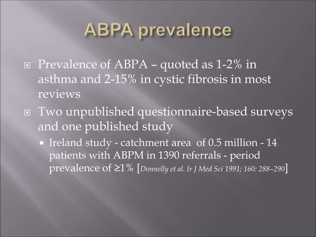 Epidemiology of ABPA | Jindal Chest Clinic | PPT
