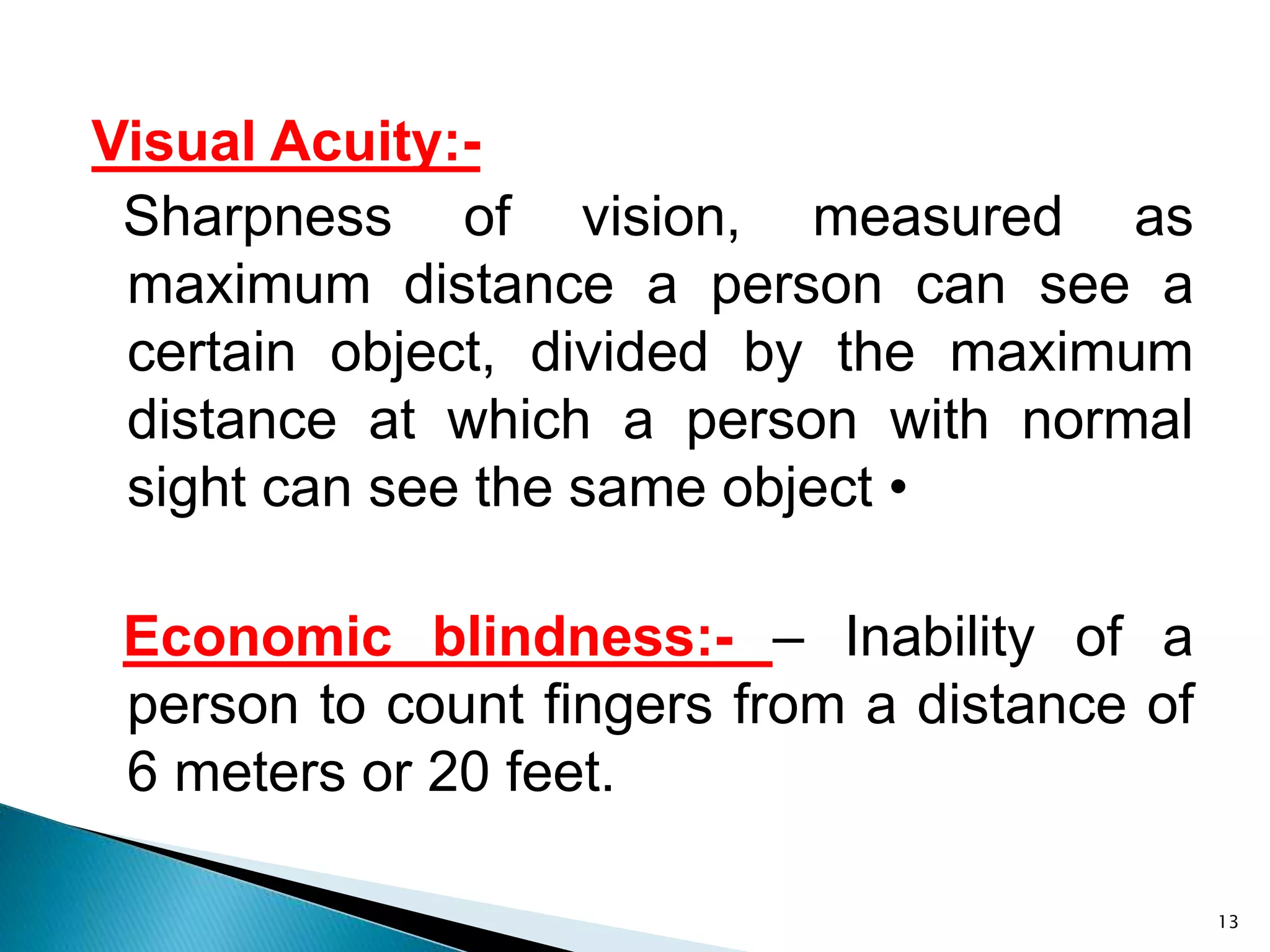 Epidemiology of blindness | PPTX