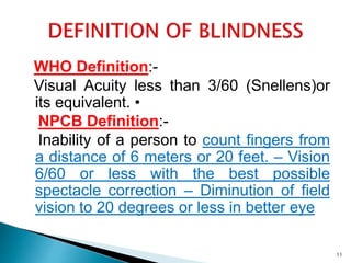 Epidemiology of blindness | PPTX