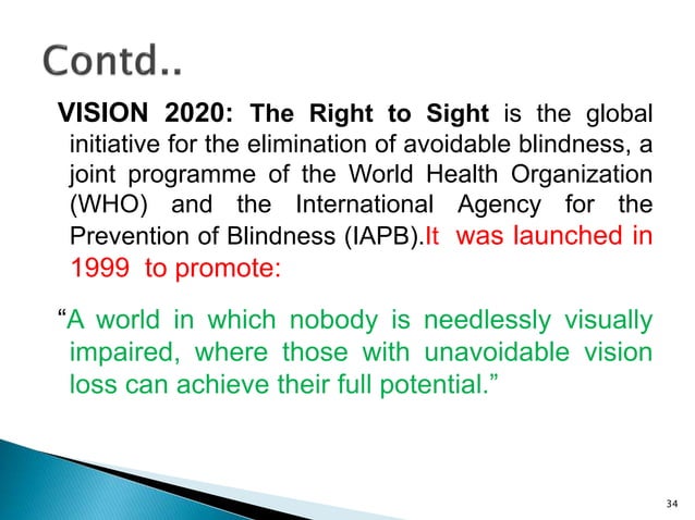Epidemiology of blindness | PPTX | Eye and Vision Conditions | Diseases ...