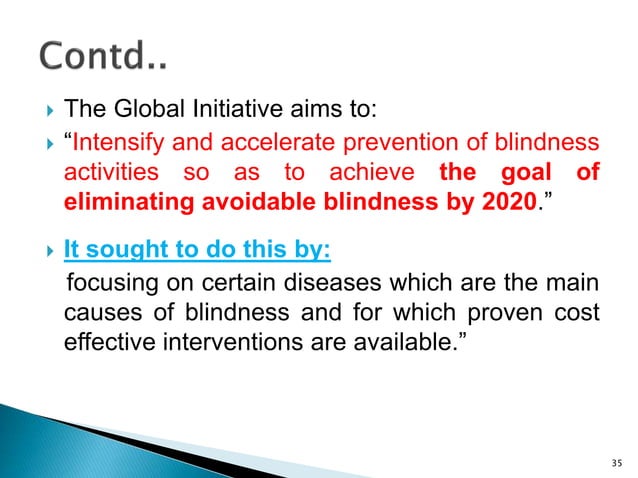 Epidemiology of blindness | PPTX | Eye and Vision Conditions | Diseases ...