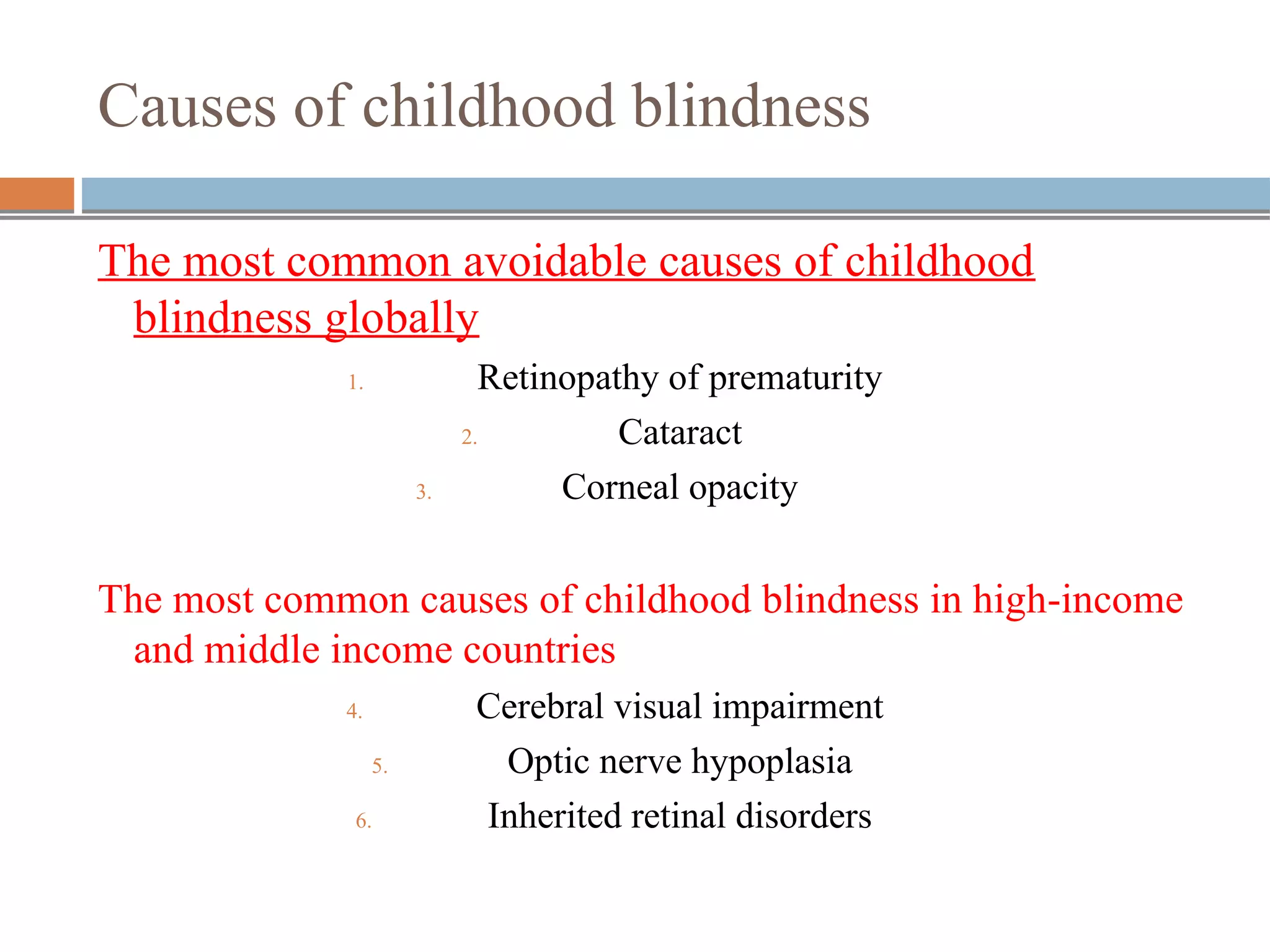 Epidemiology of childhood blindness | PDF