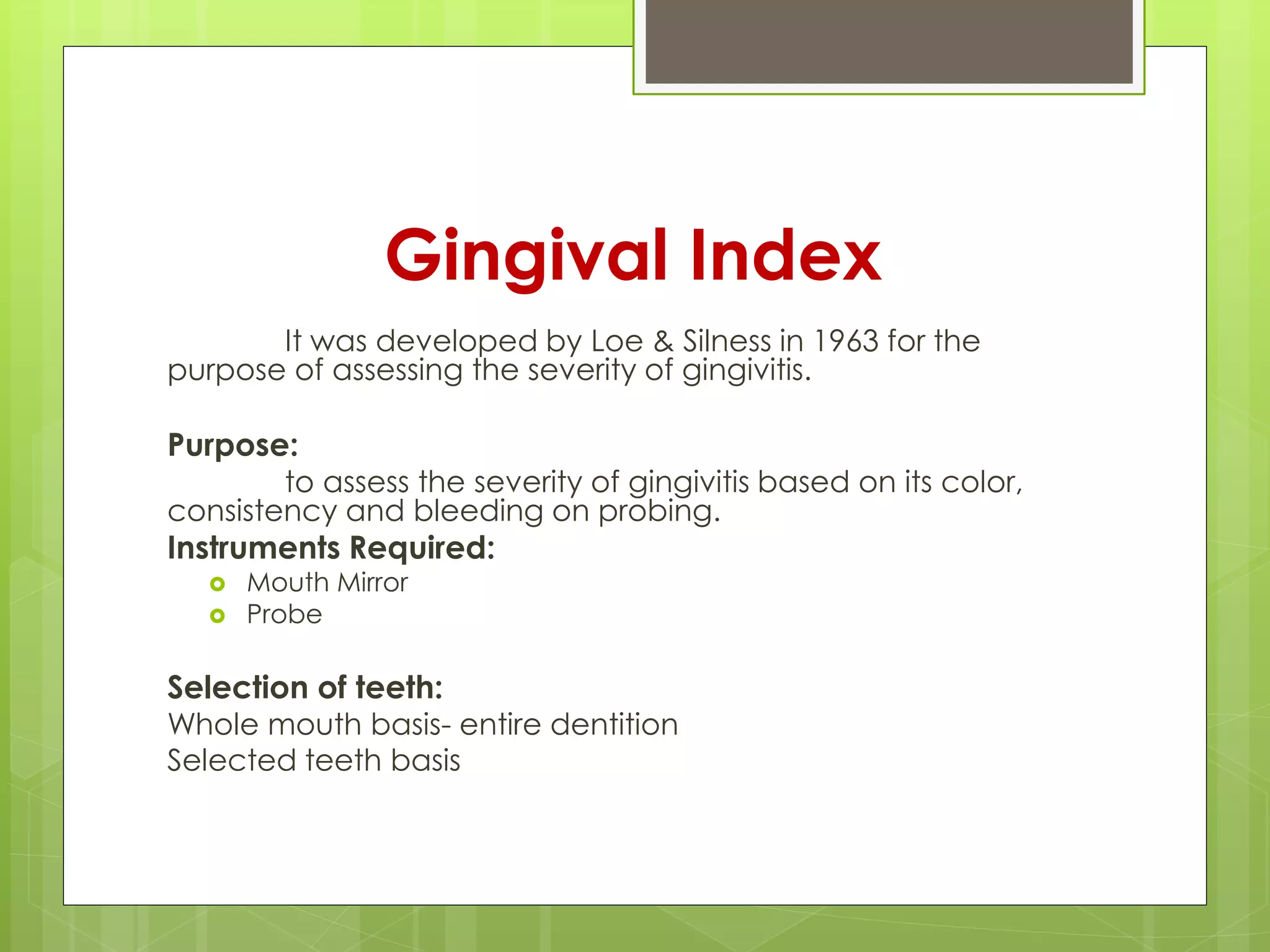 Epidemiology of gingival & periodontal diseases | PPTX