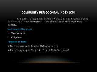 Epidemiology of gingival & periodontal diseases | PPTX