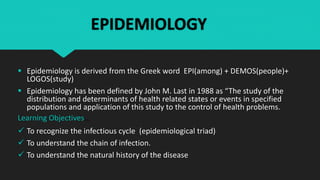 Epidemiology of infectious disease | PPTX