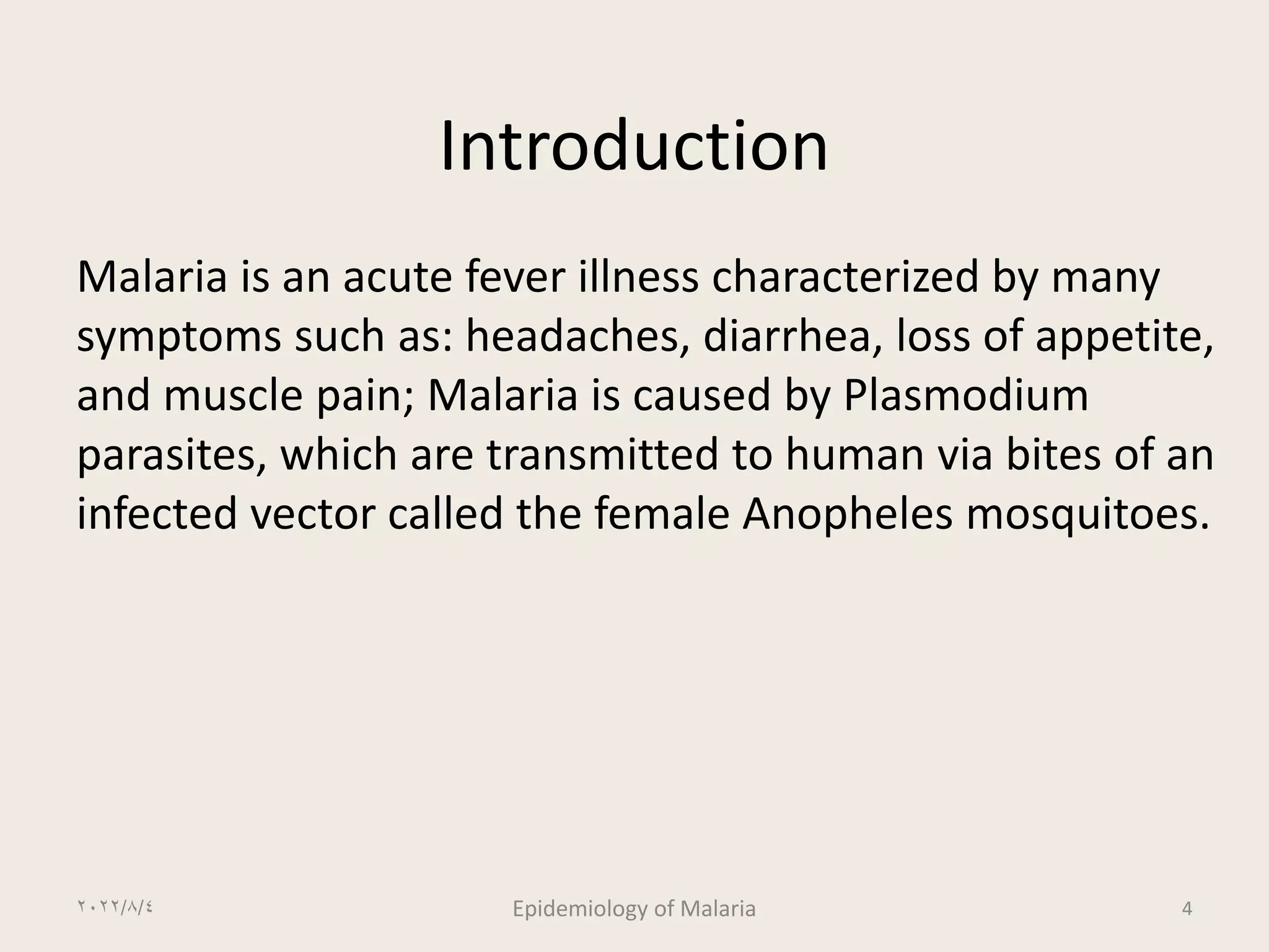 Epidemiology of Malaria - Detailed Version.pdf