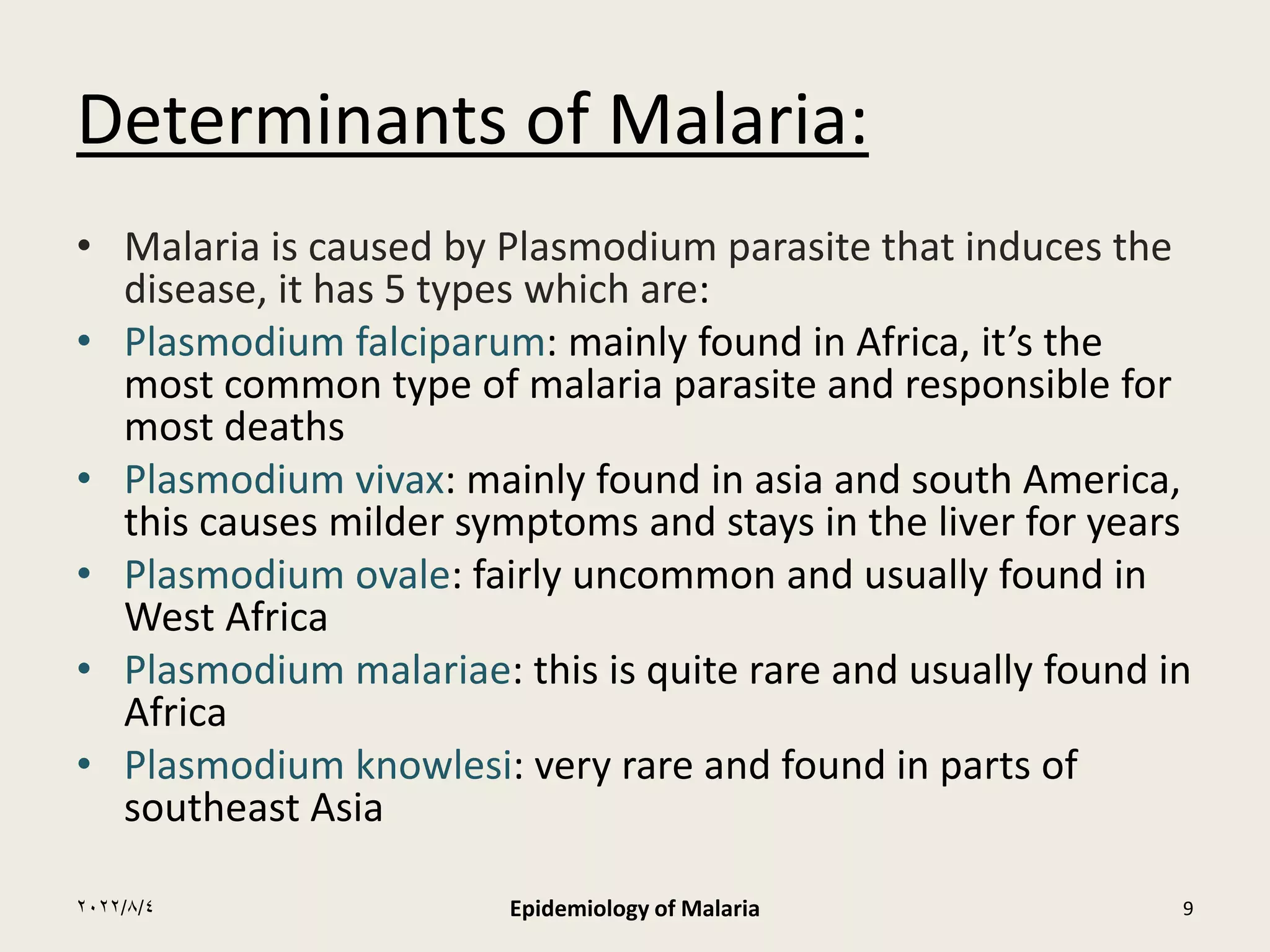Epidemiology of Malaria - Detailed Version.pdf