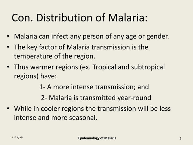 Epidemiology of Malaria - Detailed Version.pdf