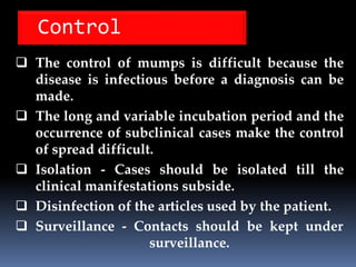 Epidemiology of mumps.pptx. . | PPT