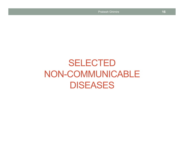 Epidemiology of Non Communicable Diseases (NCDs) | PDF | Heart and Cardiovascular Diseases ...