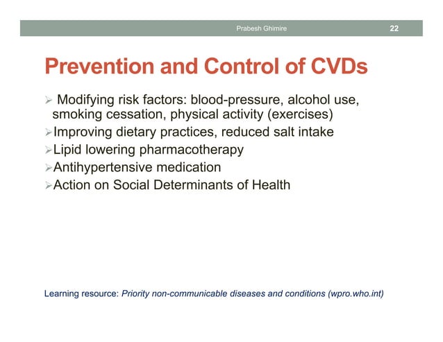 Epidemiology of Non Communicable Diseases (NCDs) | PDF | Heart and Cardiovascular Diseases ...