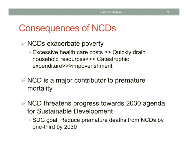 Epidemiology of Non Communicable Diseases (NCDs) | PDF | Heart and ...