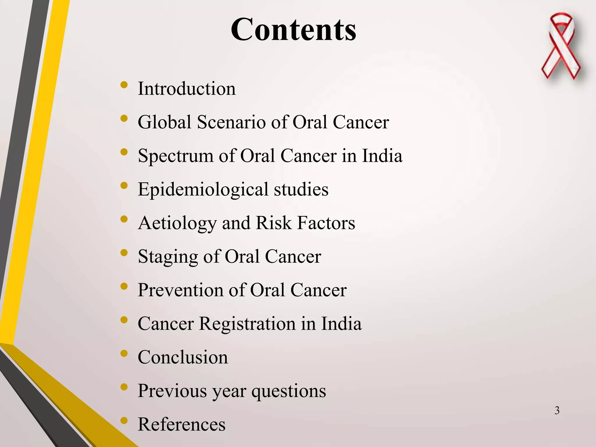 Epidemiology of oral cancer | PPTX