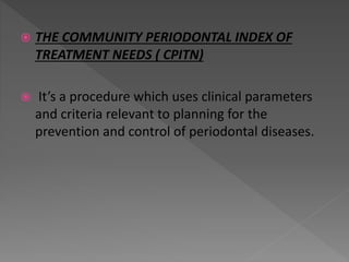 Epidemiology of perio diseases | PPT