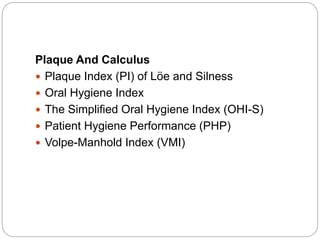 Epidemiology of periodontal disease | PPTX