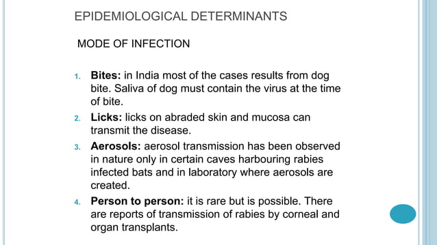 Epidemiology of rabies | PPTX