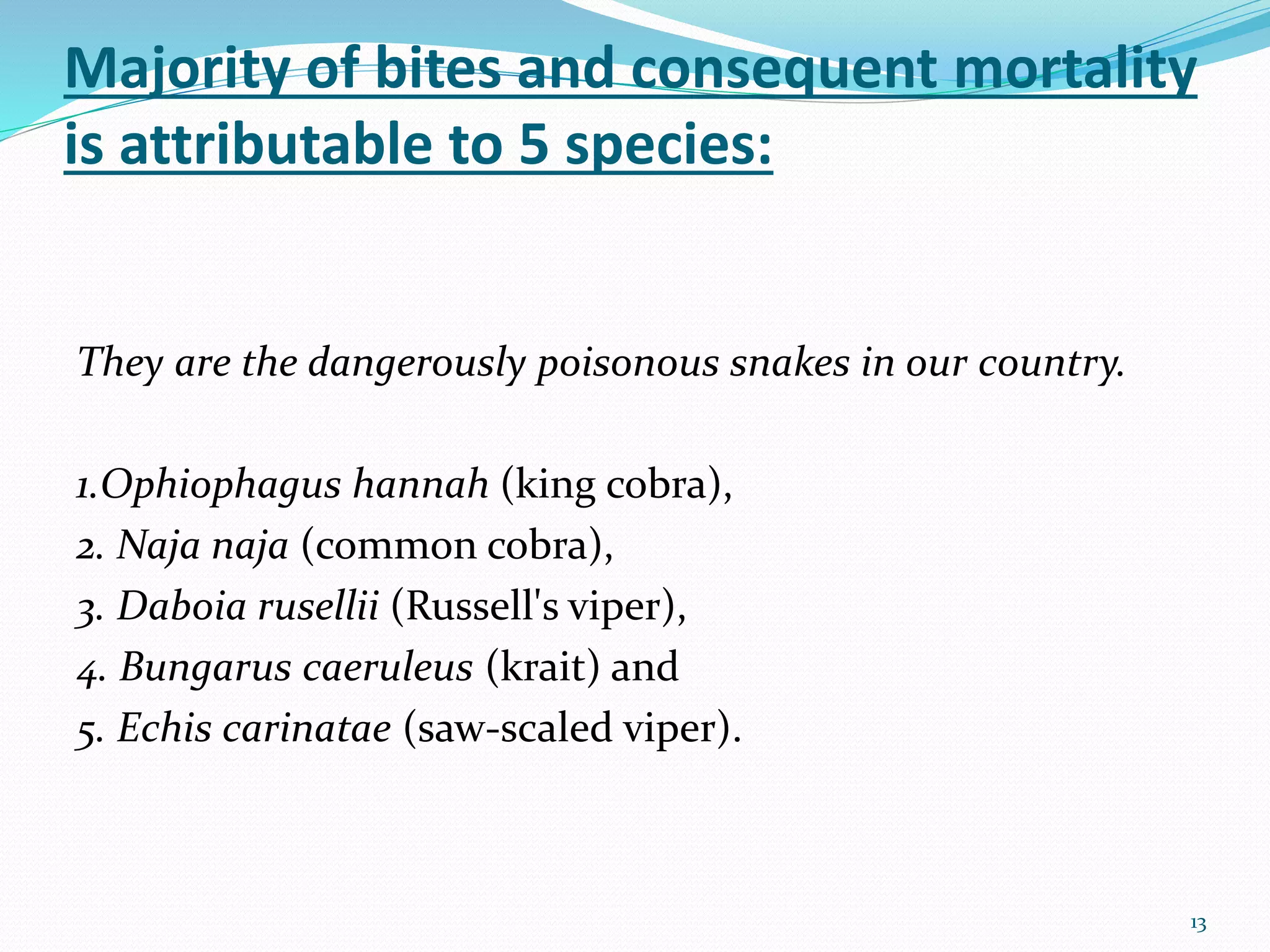 Epidemiology of snake bite cases in nepal | PPTX